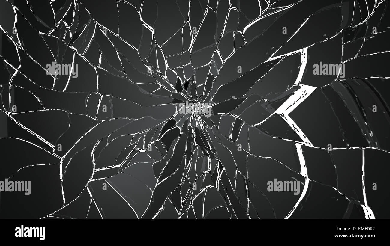 Pieces of cracked glass isolated on white. Large resolution Stock Photo ...