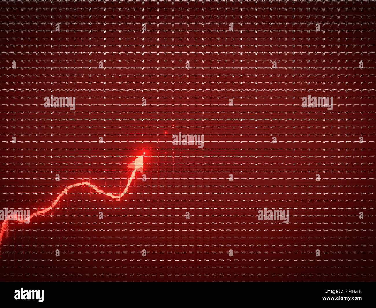 red trend graph as symbol of economic or business growth. Useful for ...