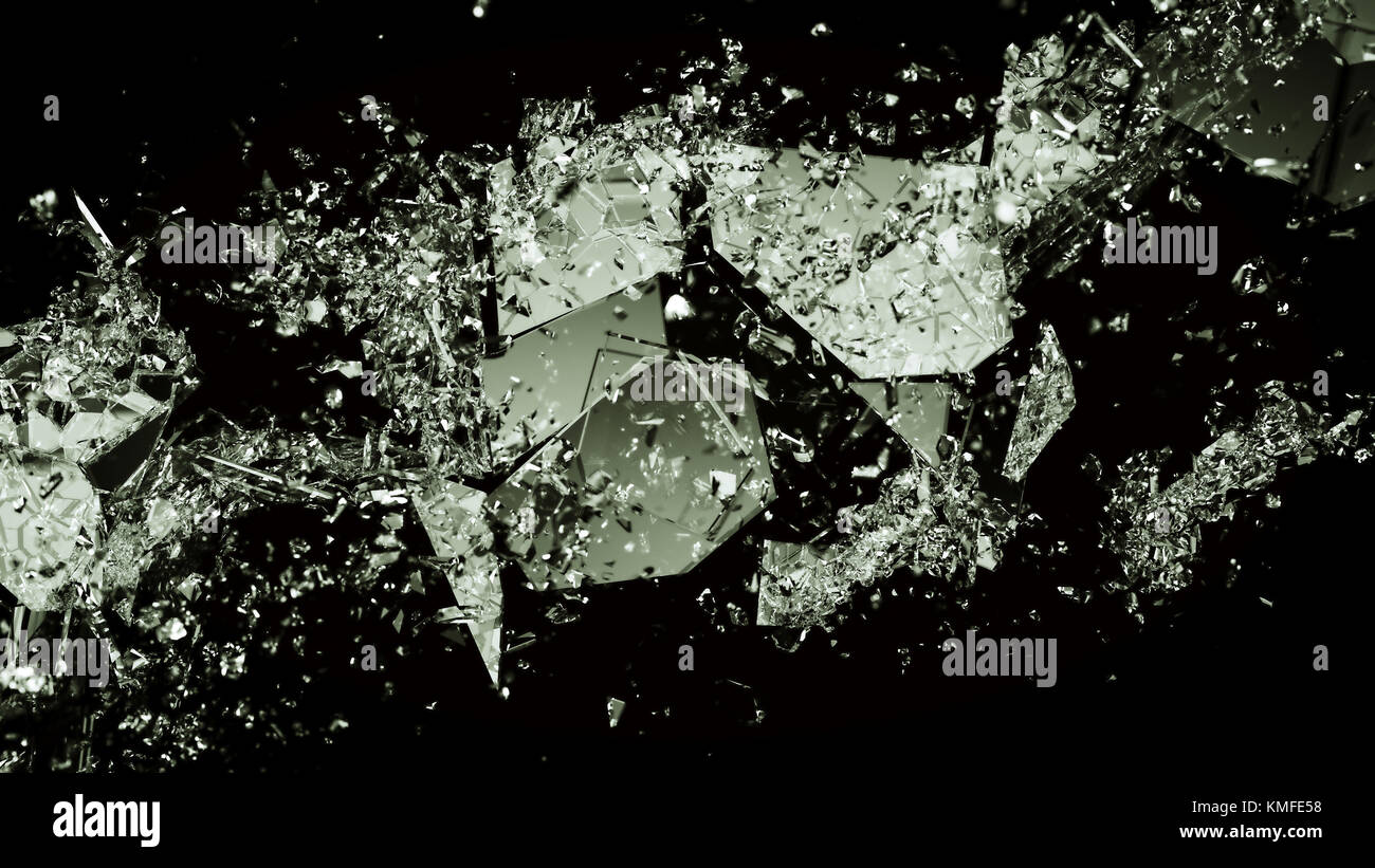 splitted or cracked glass on black. Large resolution Stock Photo - Alamy
