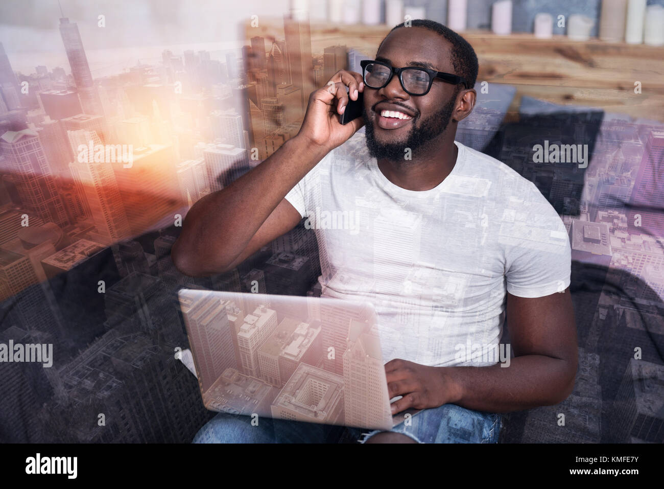 Nice happy man talking hi-res stock photography and images - Alamy