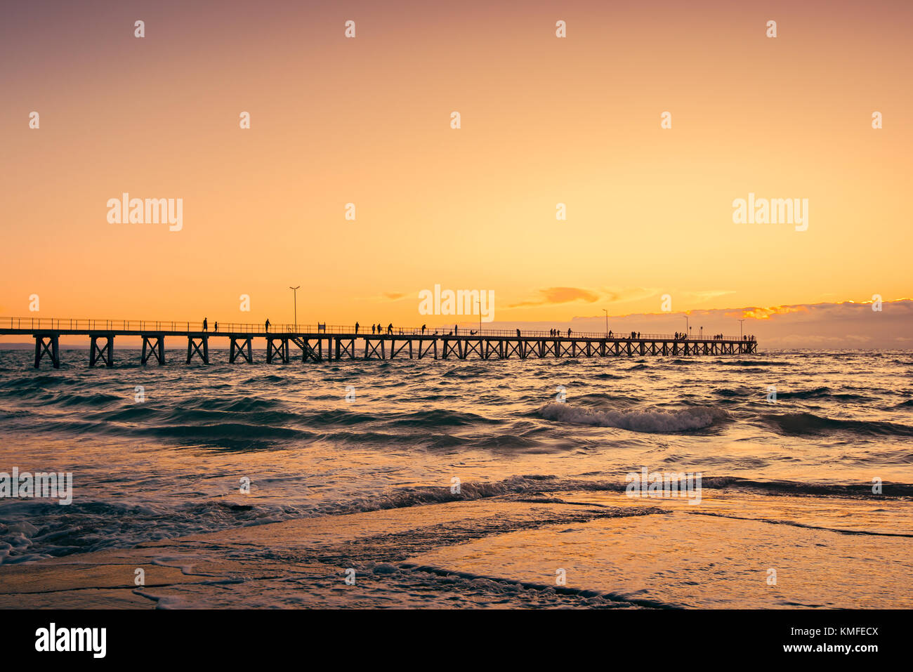 Port Noarlunga jetty at sunset, South Australia Stock Photo - Alamy