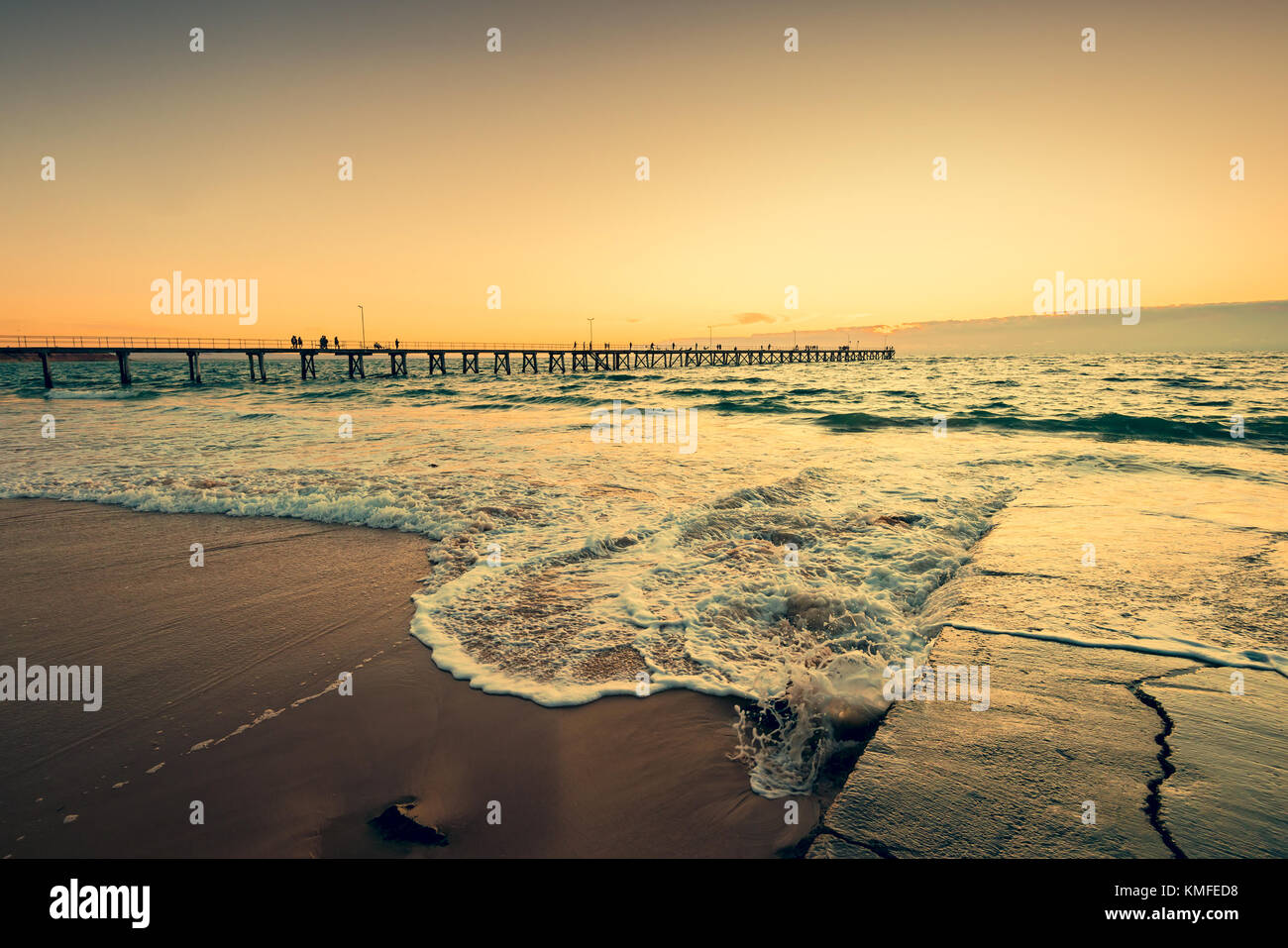 Port Noarlunga jetty at sunset, South Australia Stock Photo - Alamy