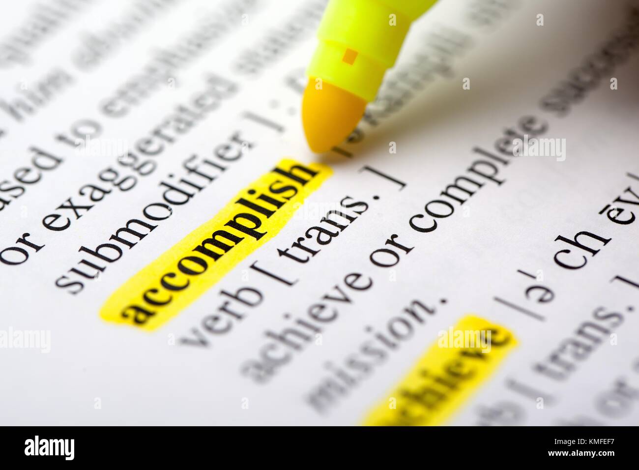 Word accomplish hi-res stock photography and images - Alamy