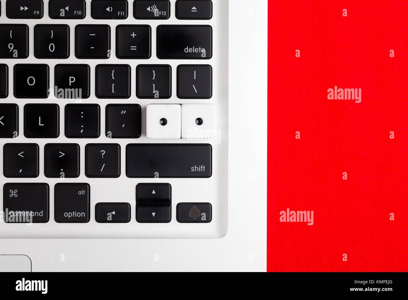 dice and spade in keyboard Stock Photo - Alamy