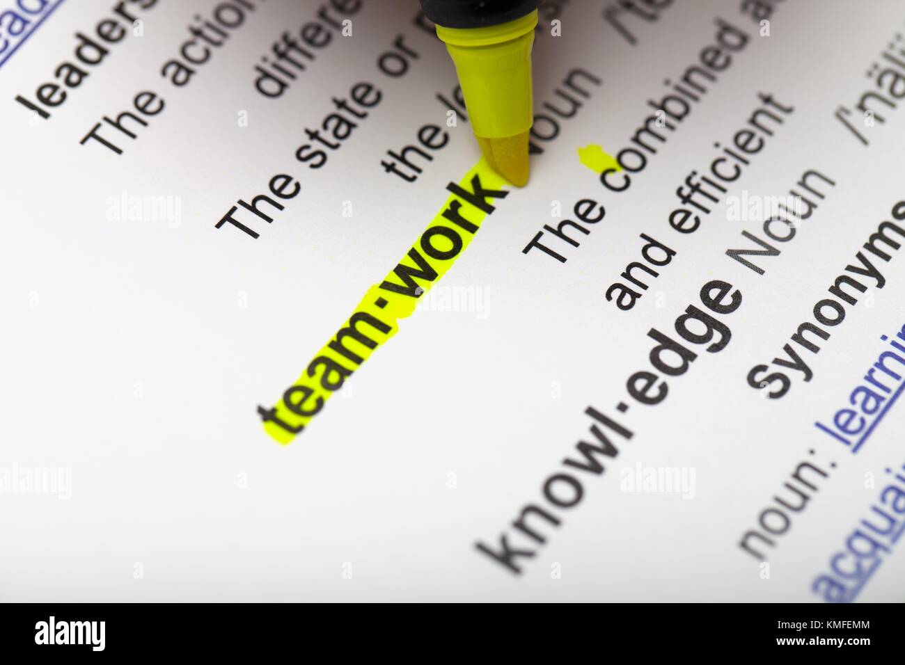 Teamwork dictionary definition hi-res stock photography and images - Alamy