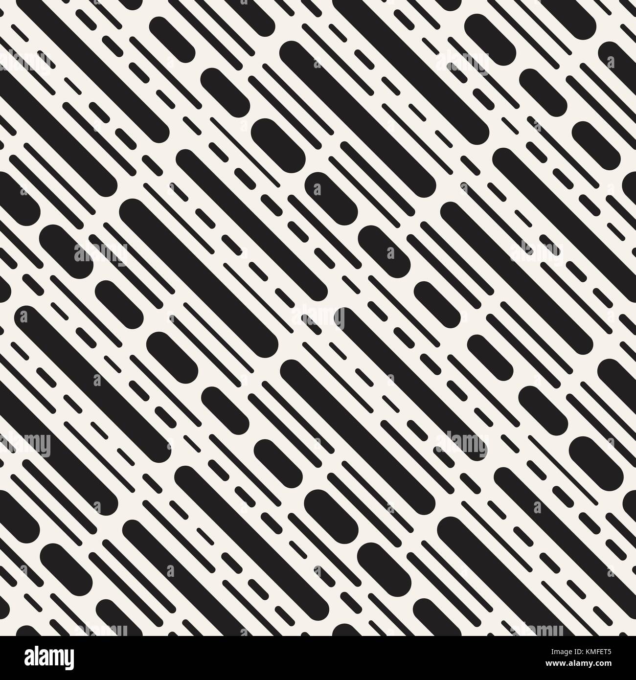 Black and White Irregular Rounded Dashed Lines Pattern. Modern Abstract ...