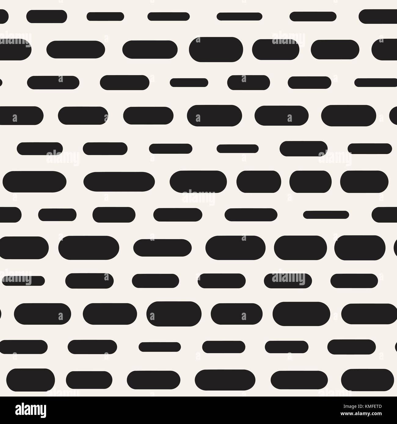 Black and White Irregular Rounded Dashed Lines Pattern. Modern Abstract ...