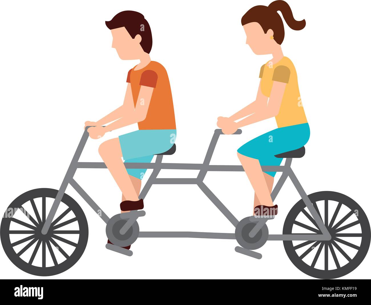Two person bike Stock Vector Images - Alamy