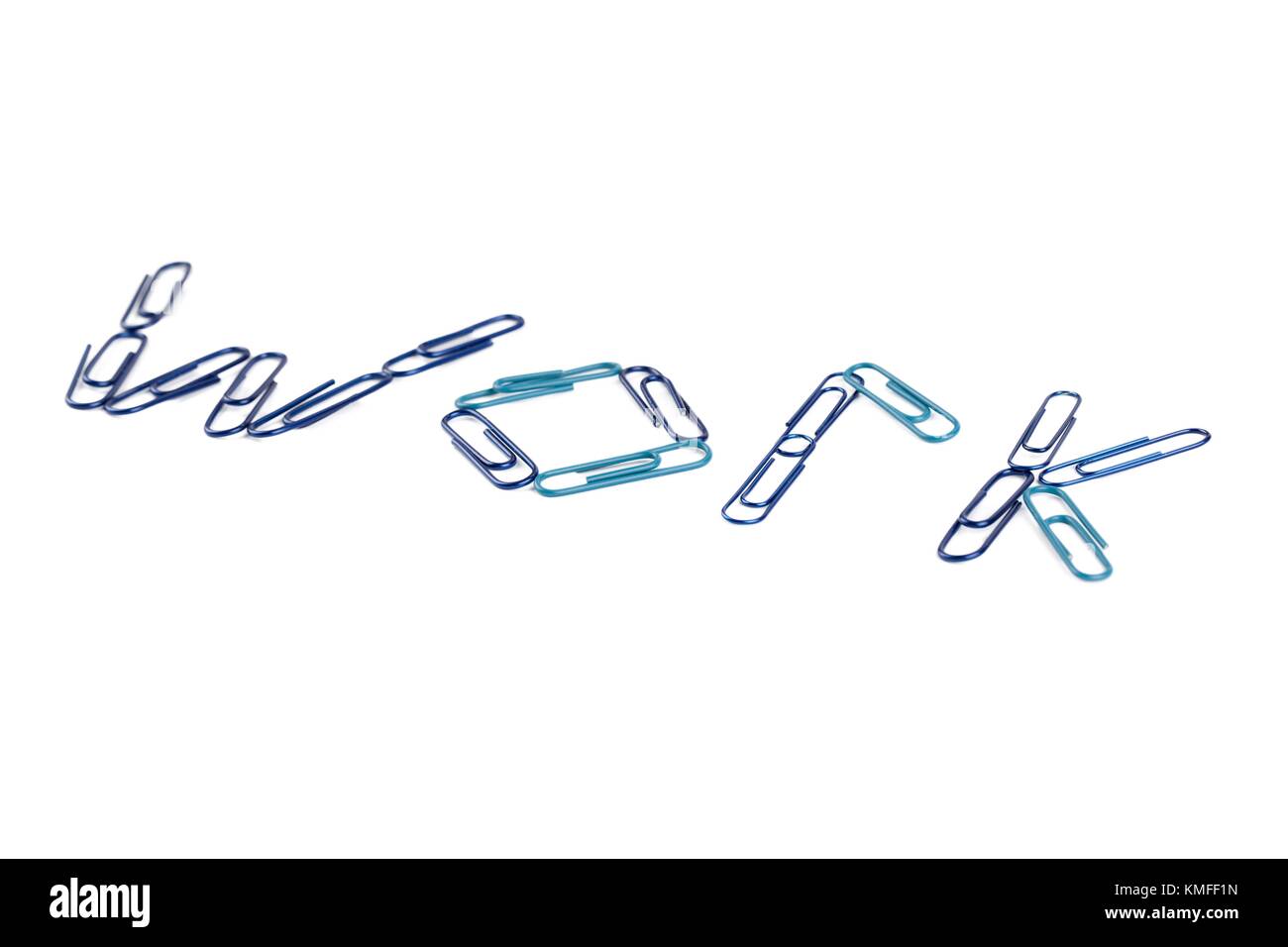 word work made of clips Stock Photo - Alamy