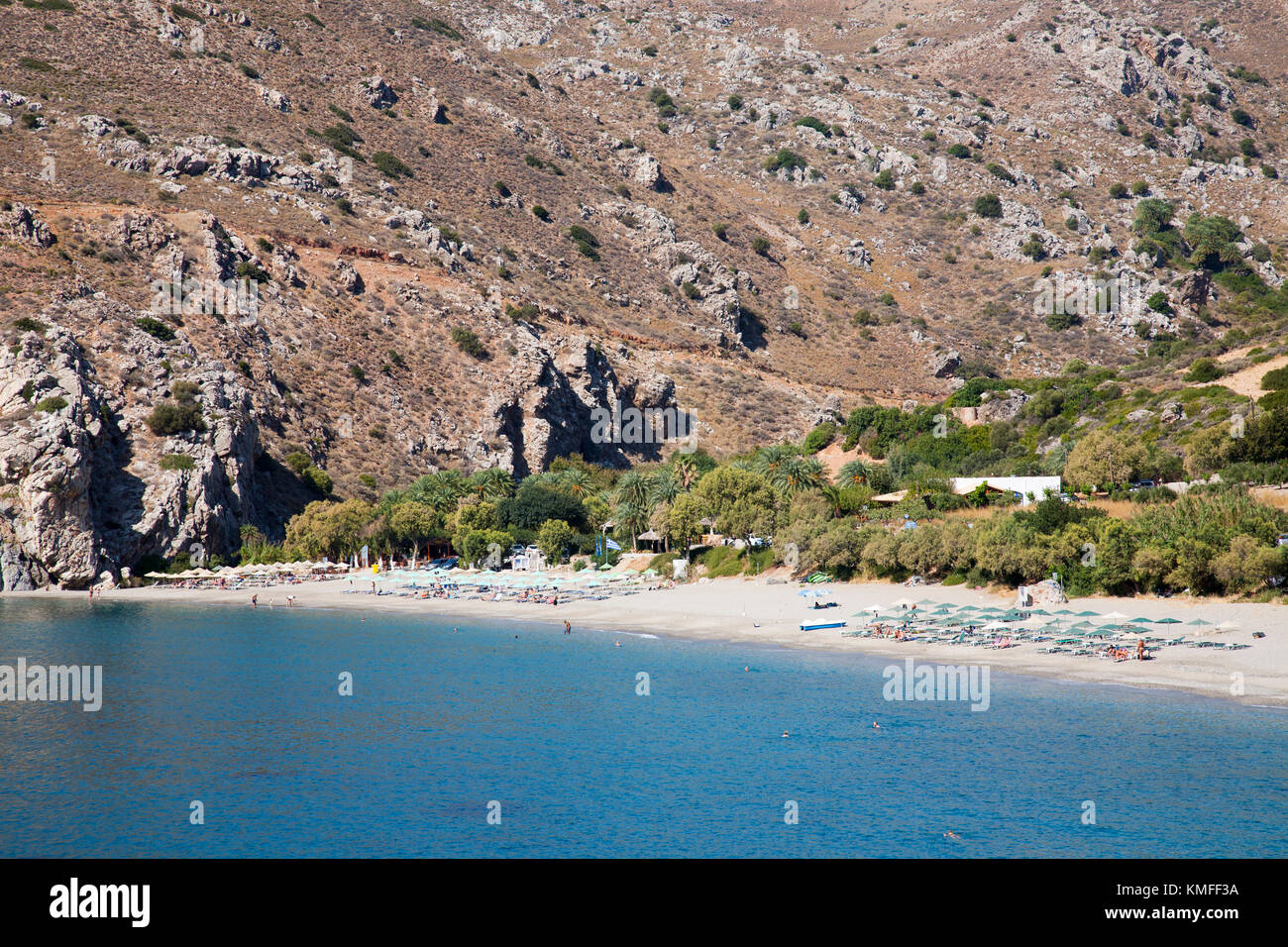 Souda beach in Plakias village area, Crete island, Greece, Europe Stock ...