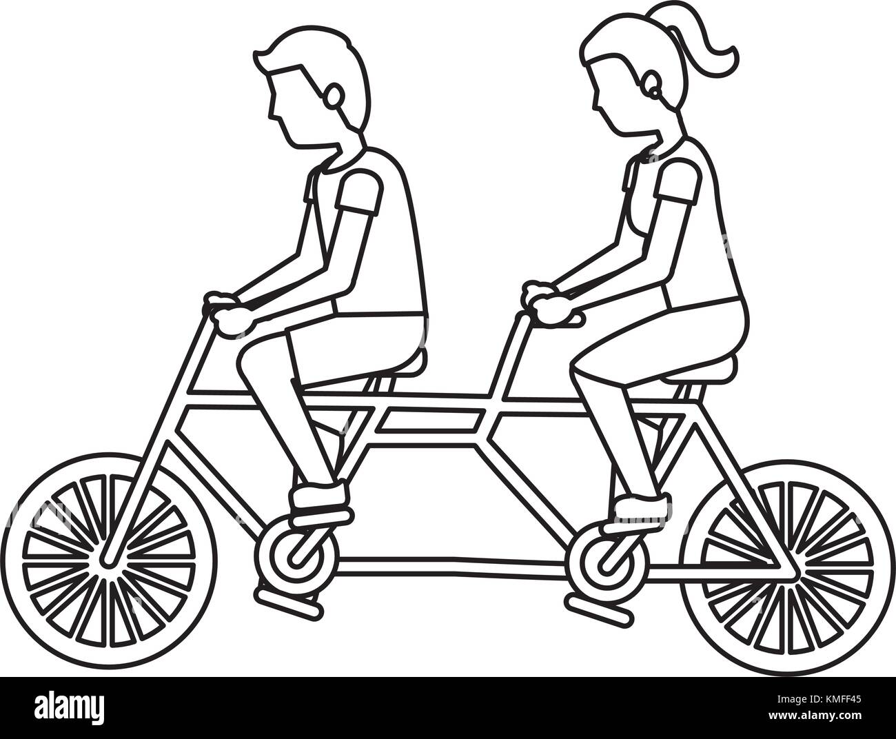 Two person bike Stock Vector Images - Alamy