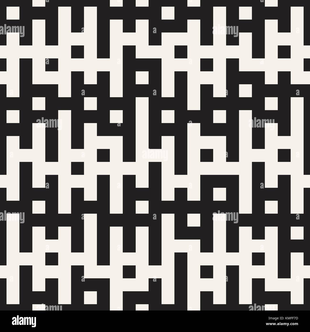 Irregular Tangled Shapes. Abstract Geometric Background Design. Vector Seamless Black and White ...