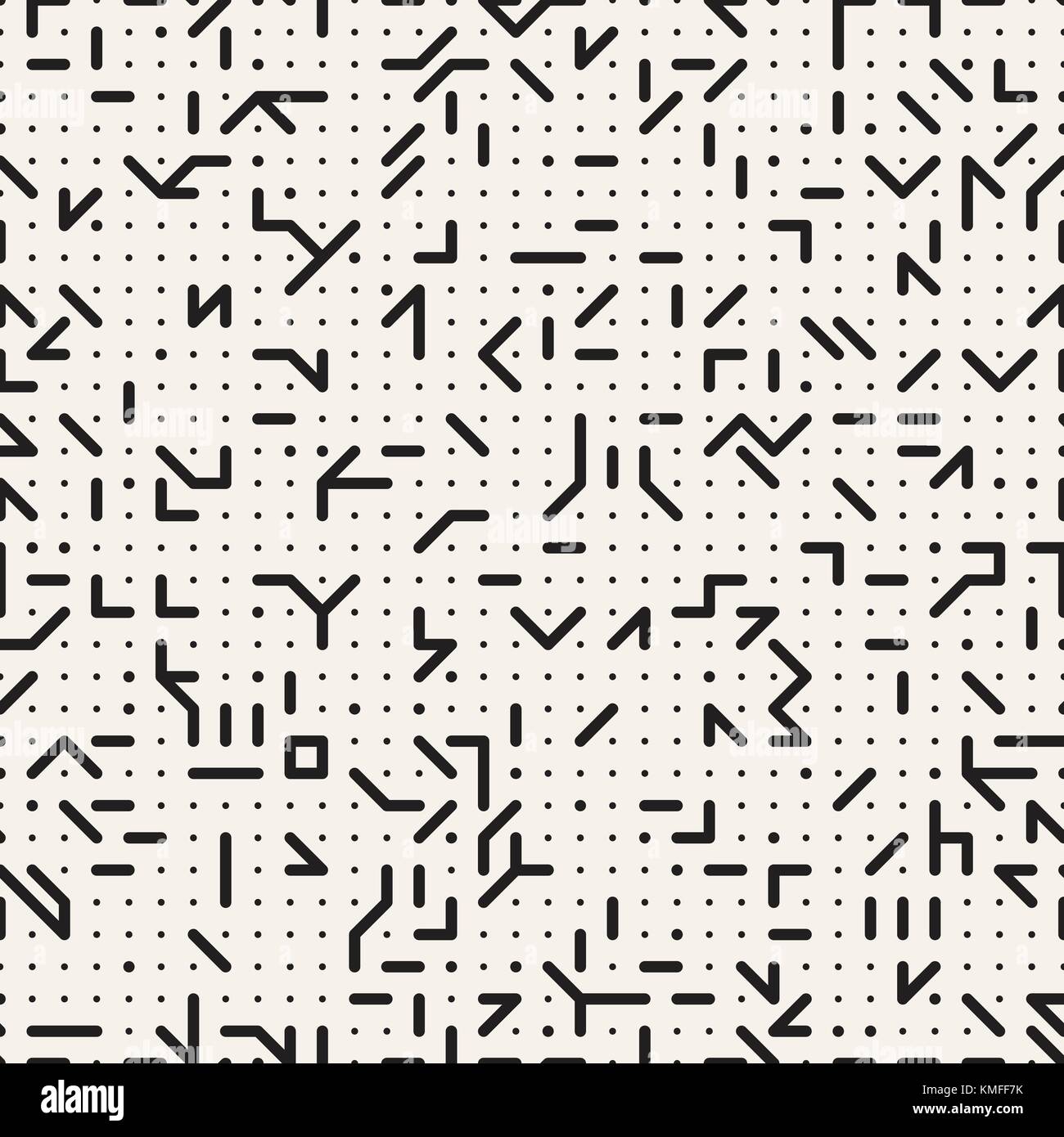 Irregular Tangled Shapes. Abstract Geometric Background Design. Vector Seamless Black and White ...
