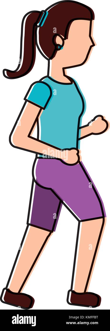 young sport woman walking activity Stock Vector Image & Art - Alamy