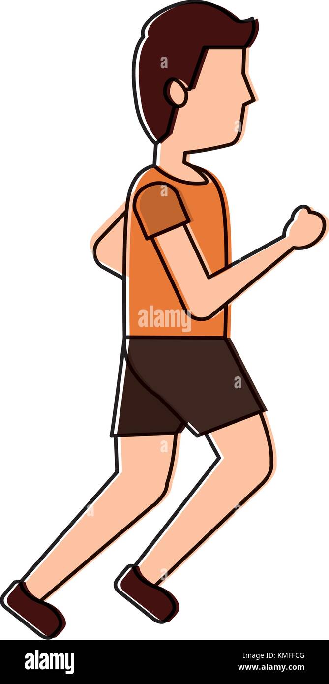 sport man running active athletic cartoon Stock Vector Image & Art - Alamy