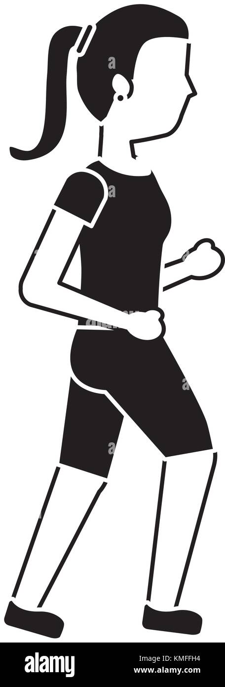 young sport woman walking activity Stock Vector Image & Art - Alamy