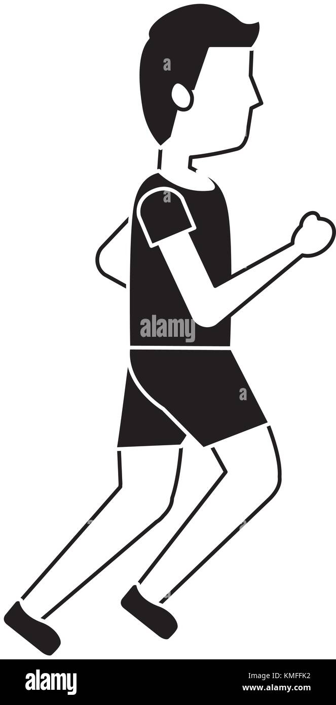 sport man running active athletic cartoon Stock Vector Image & Art - Alamy