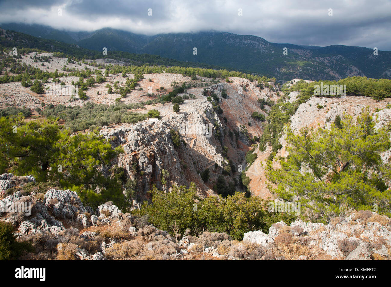 Aradena gorge near Anopoli village, area of Sfakia, Crete island ...