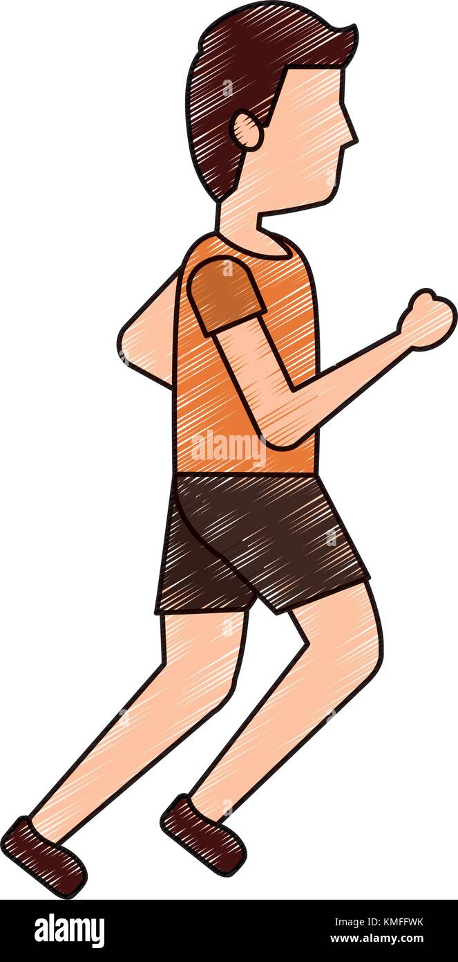 sport man running active athletic cartoon Stock Vector Image & Art - Alamy