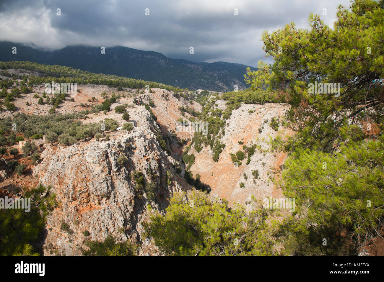 Aradena gorge near Anopoli village, area of Sfakia, Crete island ...