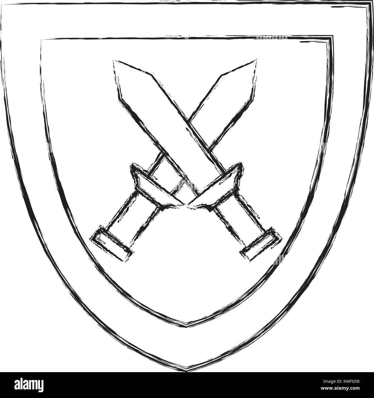 shield with warrior sword vector illustration design Stock Vector Image ...