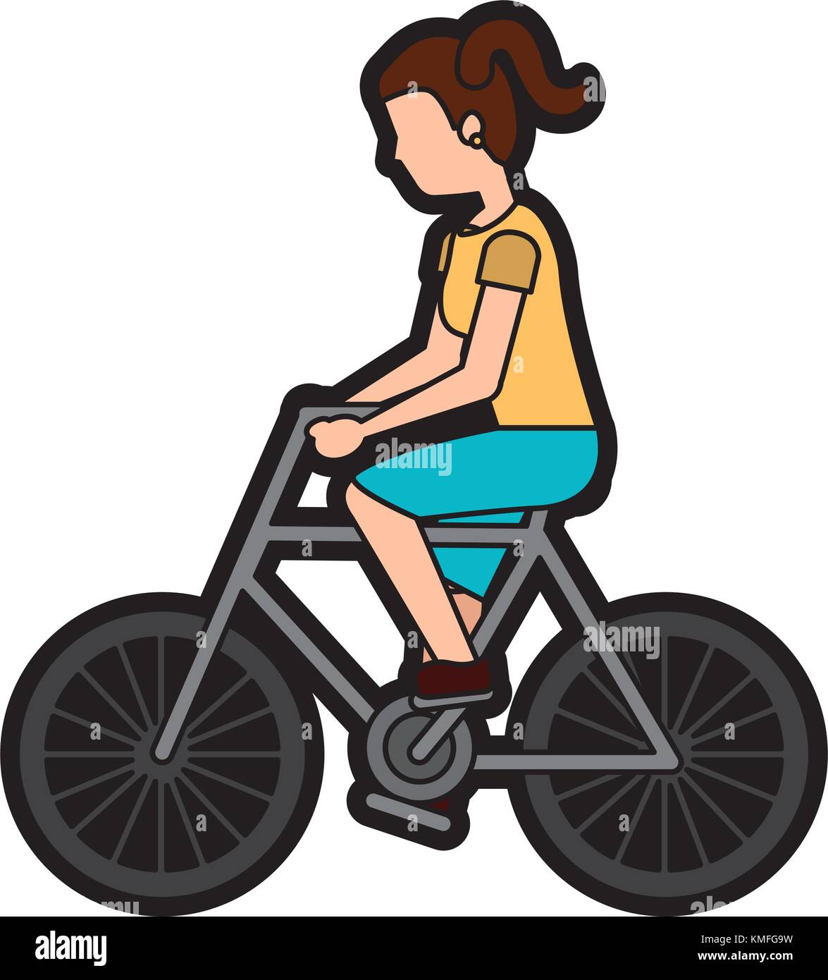 woman riding bike icon image Stock Vector Image & Art - Alamy