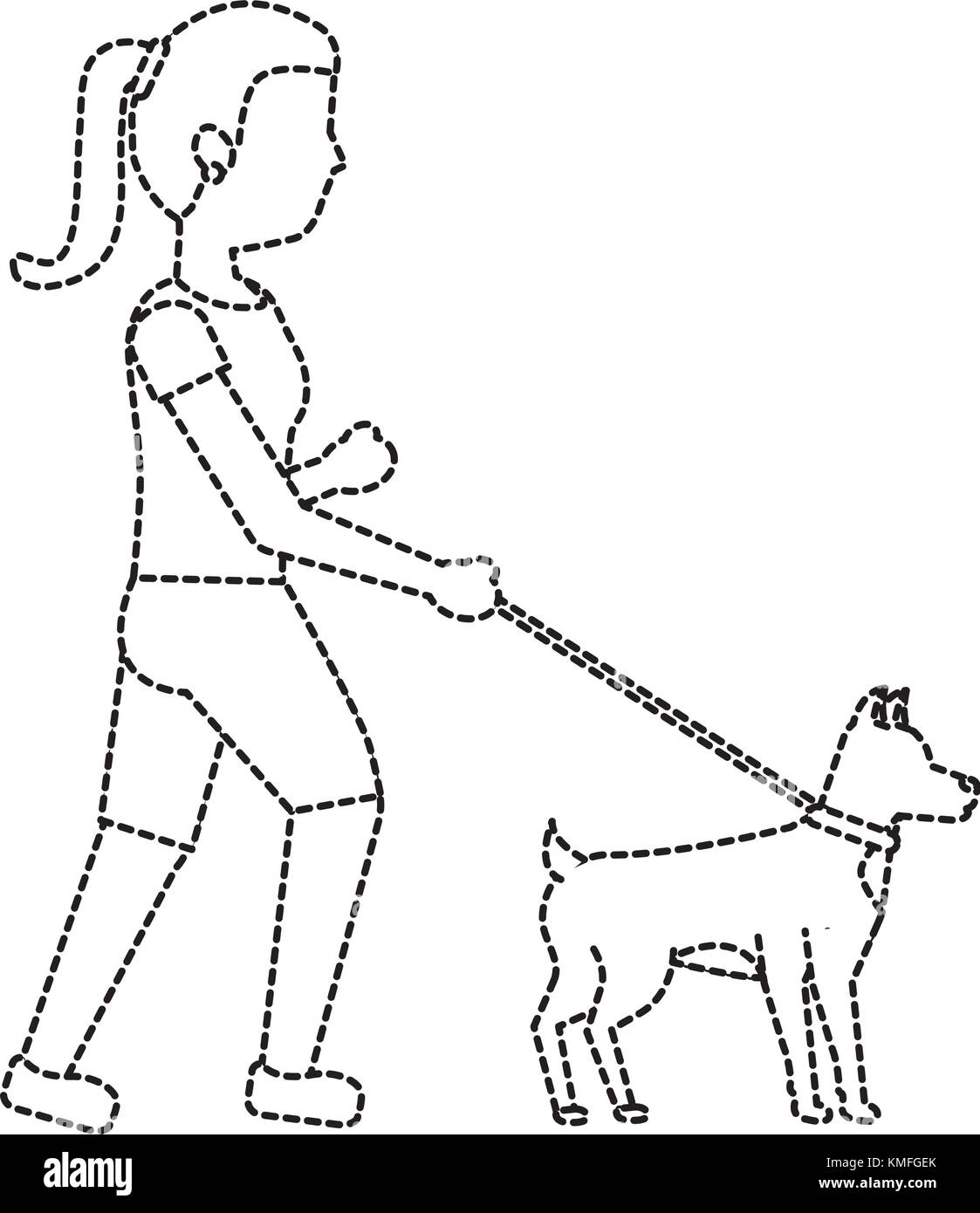 woman walking dog pet icon image Stock Vector Image & Art - Alamy