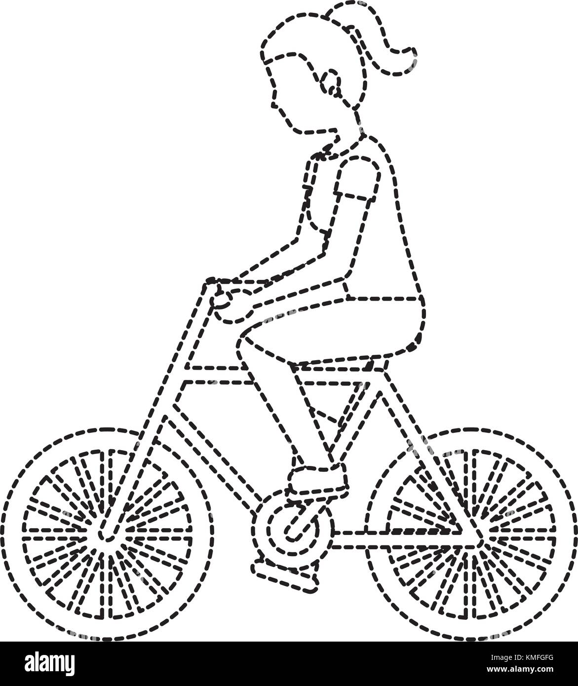 Woman cycle bike exercise Black and White Stock Photos & Images - Alamy