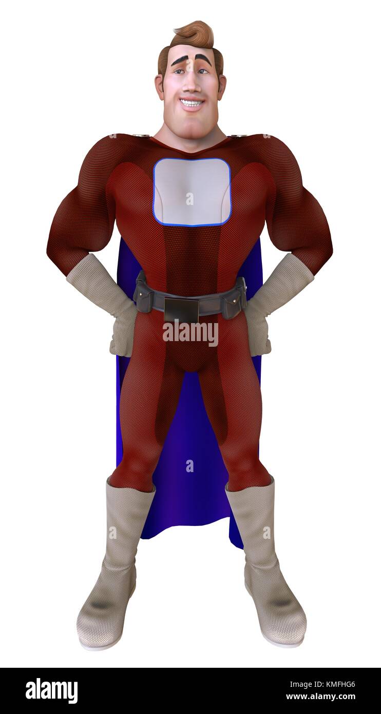 Superhero men isolated on a white background 3d illustration Stock ...