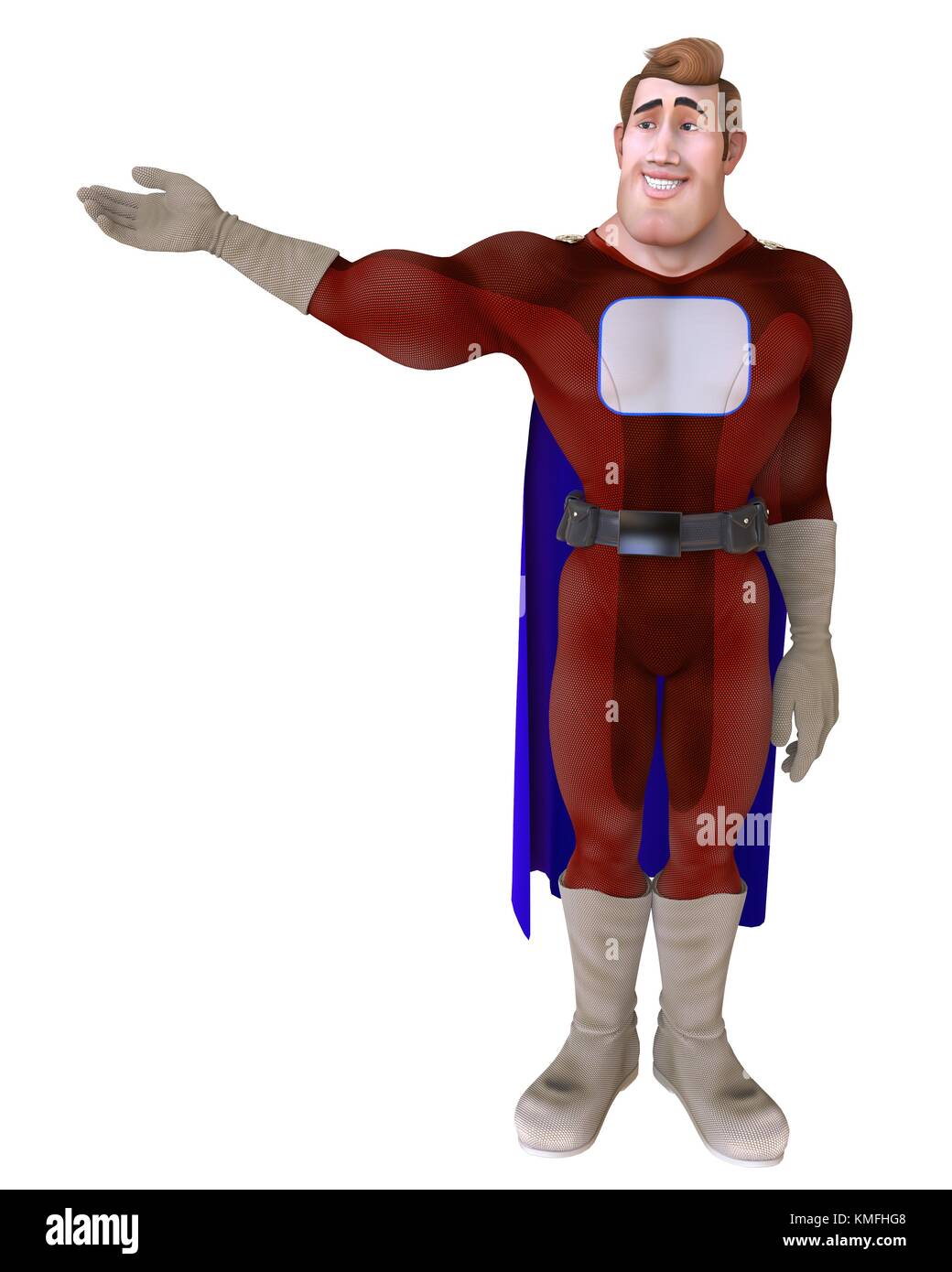 Superhero men isolated on a white background 3d illustration Stock ...