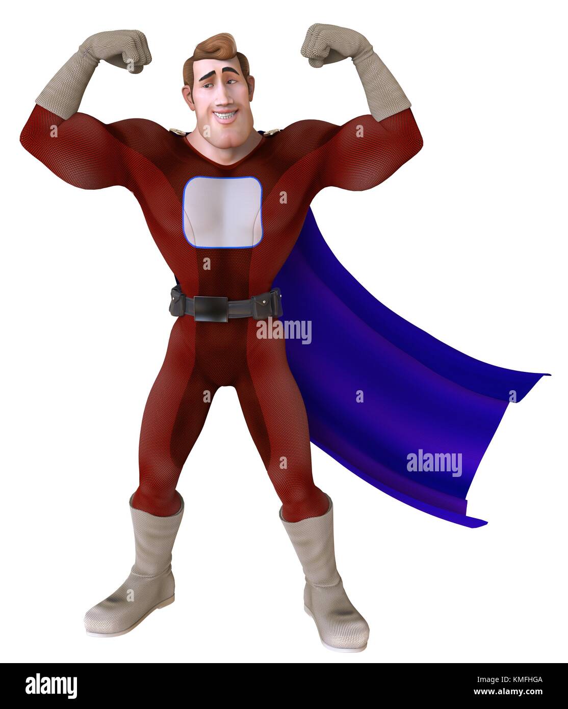 Superhero men isolated on a white background 3d illustration Stock ...