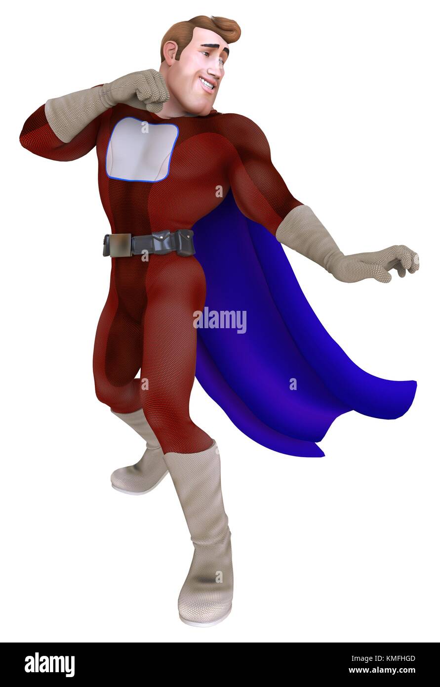 Superhero men isolated on a white background 3d illustration Stock ...