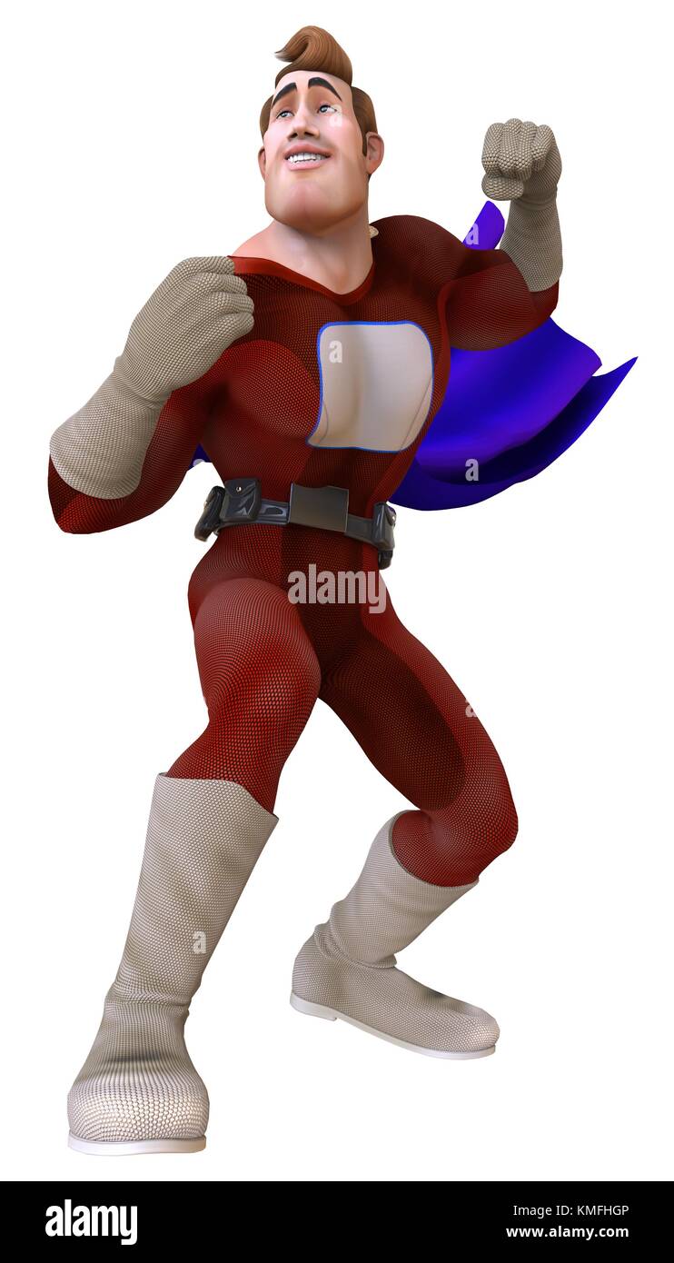 Superhero men isolated on a white background 3d illustration Stock ...