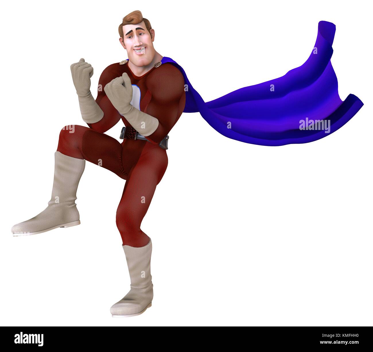 Superhero men isolated on a white background 3d illustration Stock ...