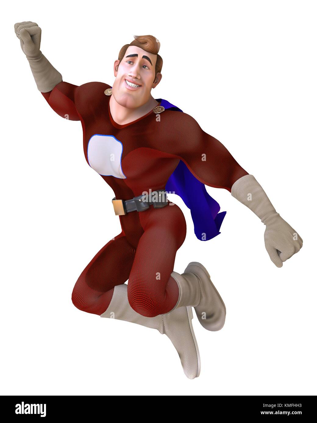 Superhero men isolated on a white background 3d illustration Stock ...