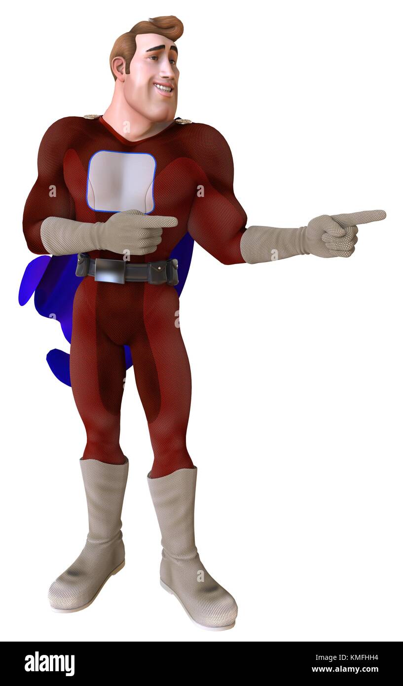 Superhero men isolated on a white background 3d illustration Stock ...