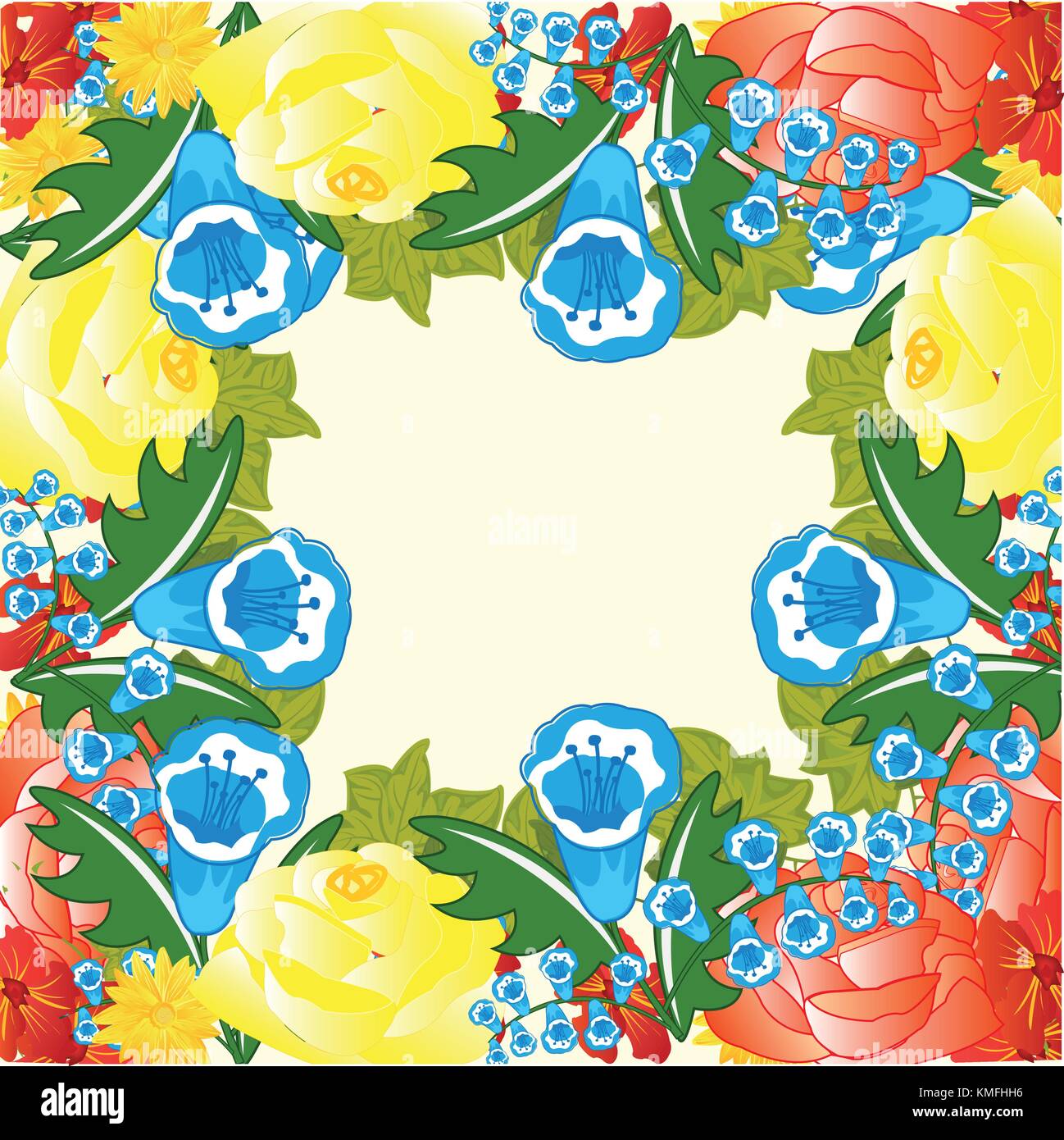 Illustration blue field plants Stock Vector Images - Alamy