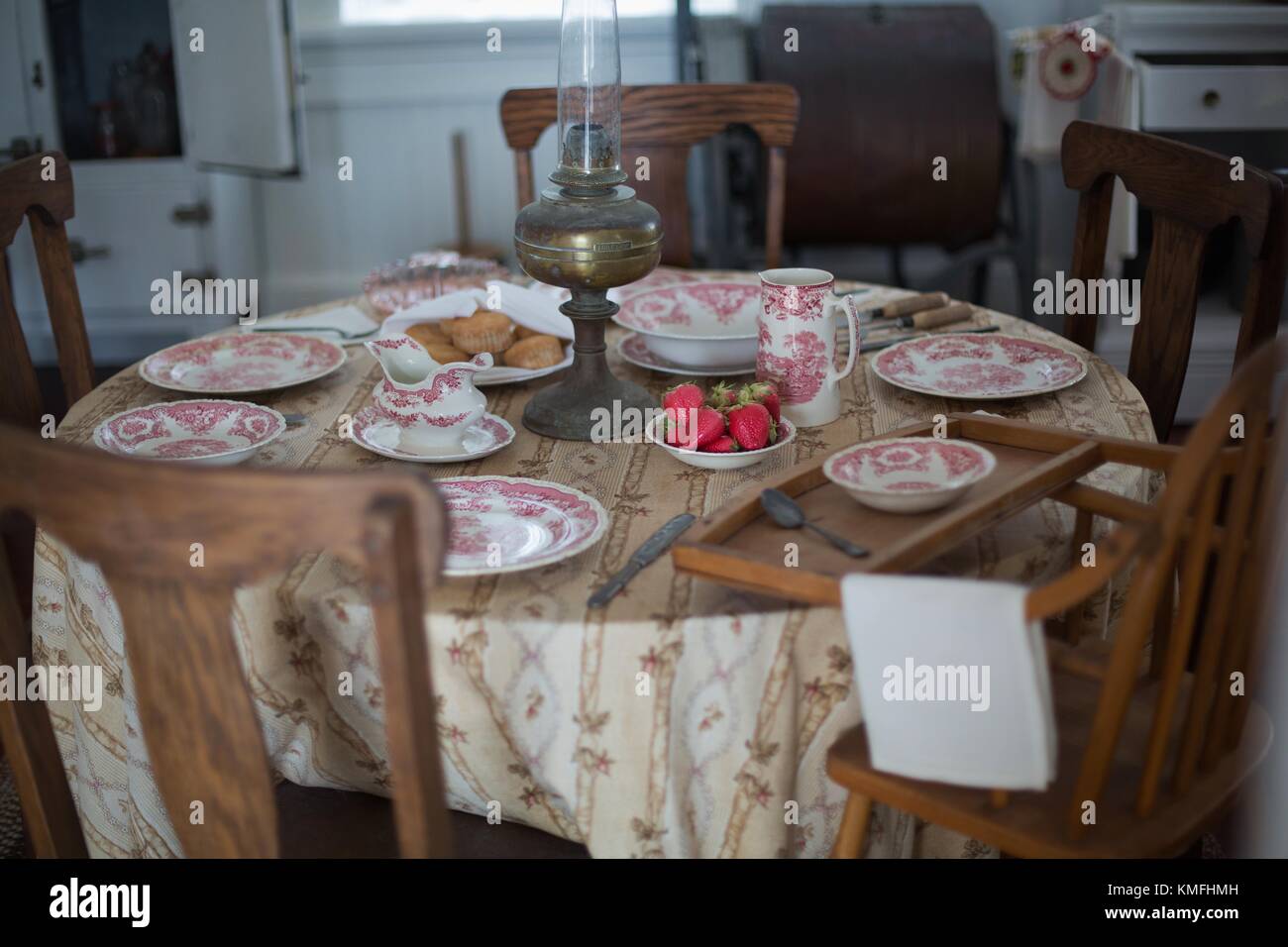 A replica of an old fashioned table setting at the Ponce Inlet ...