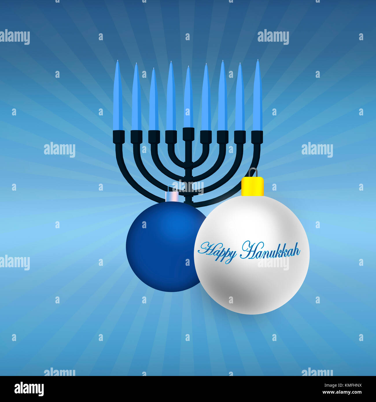 Happy Hanukkah Illustration Stock Photo - Alamy