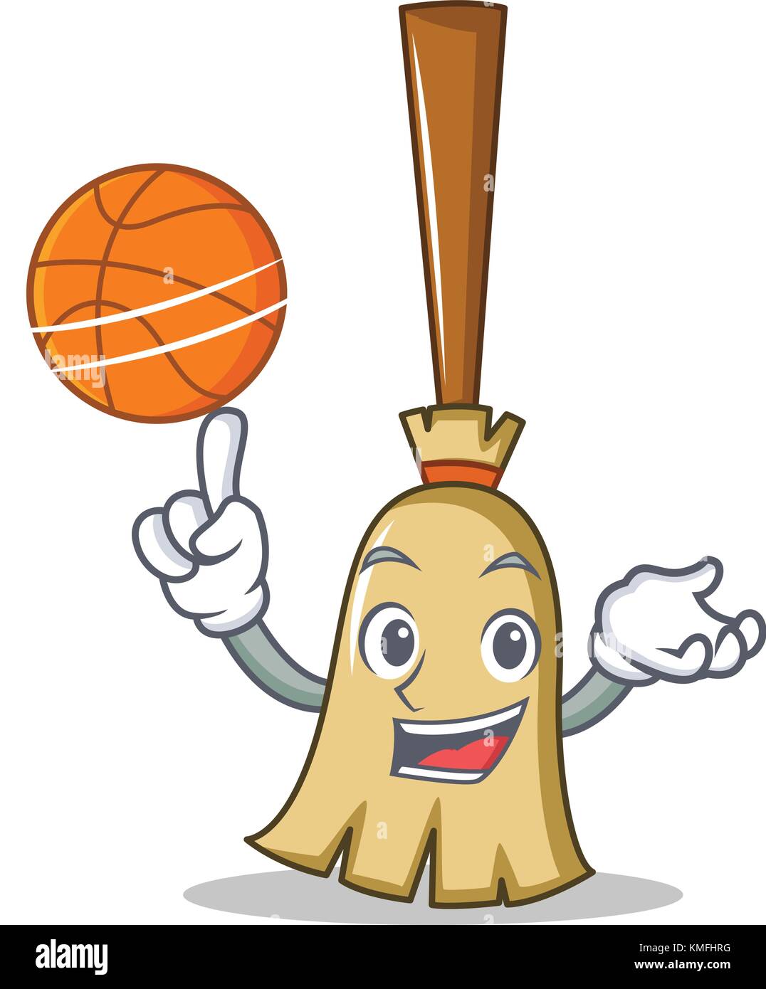 With basketball broom character cartoon style Stock Vector Image & Art ...