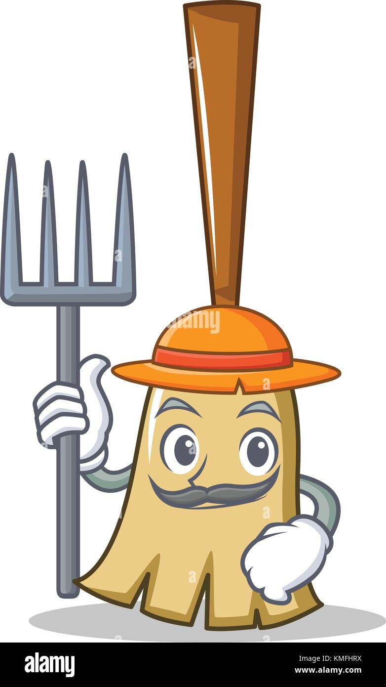 Farmer broom character cartoon style Stock Vector Image & Art - Alamy
