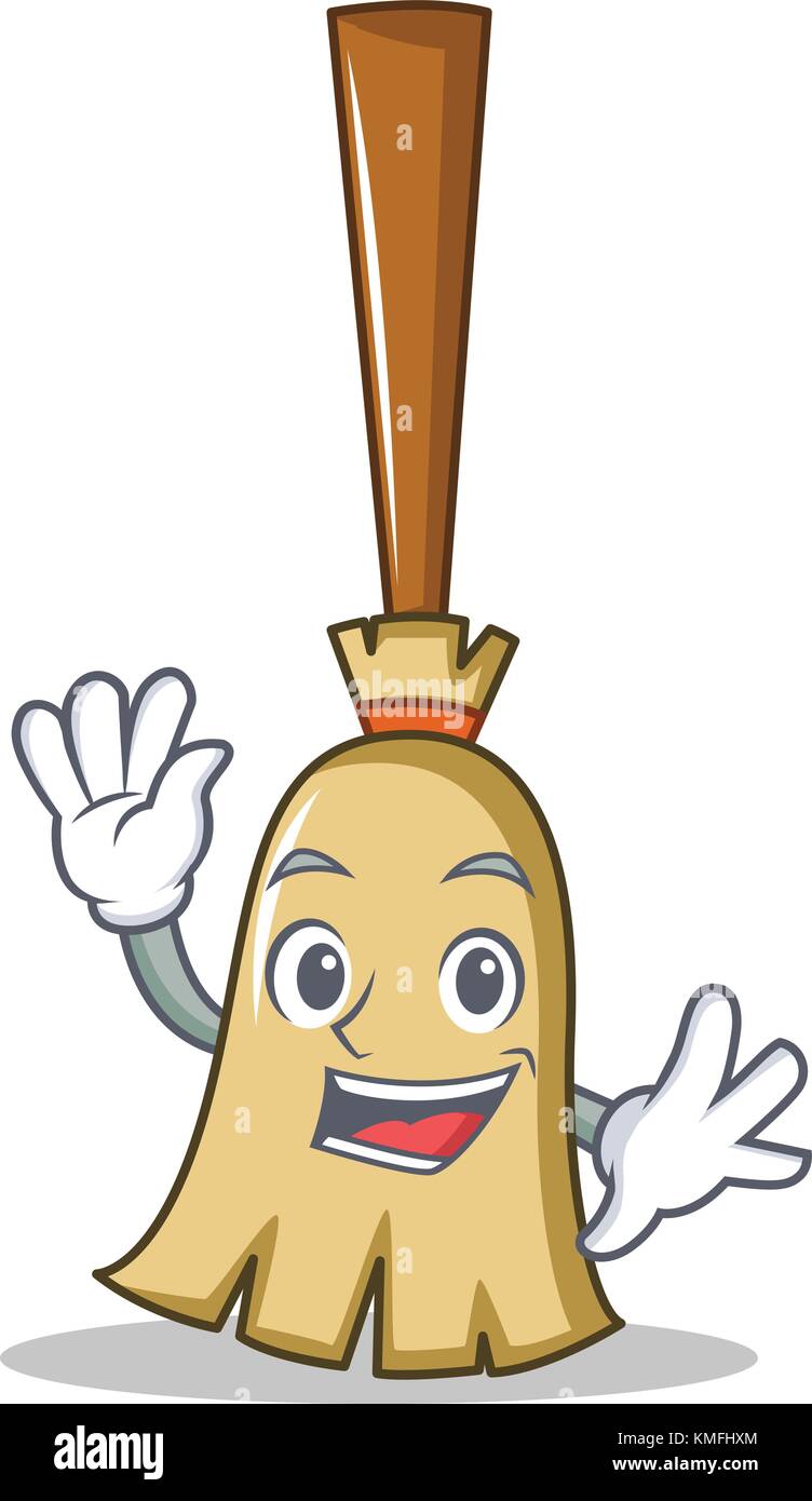 Waving broom character cartoon style Stock Vector Image & Art - Alamy