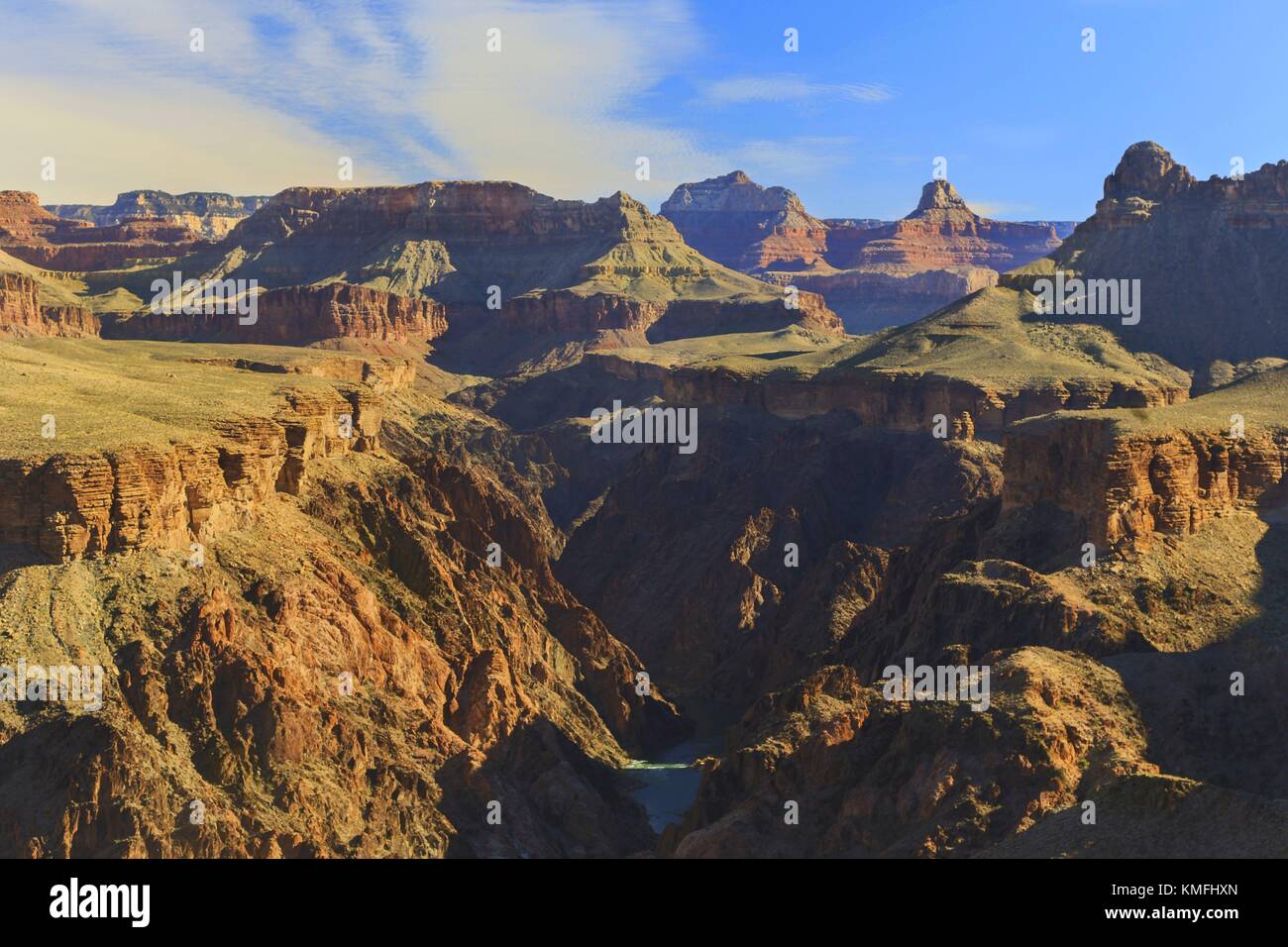 Grand Canyon of Arizona and Colorado River Aerial Landscape View High ...