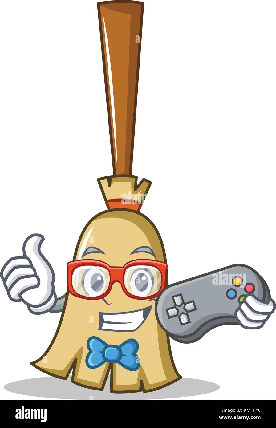 Gamer broom character cartoon style Stock Vector Image & Art - Alamy