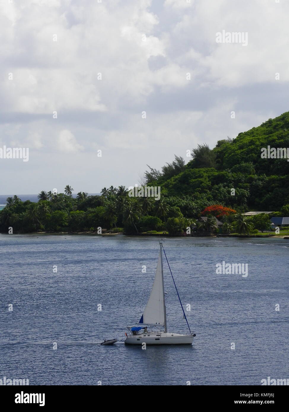 yacht sailing in / off Moorea, French Polynesia Stock Photo - Alamy