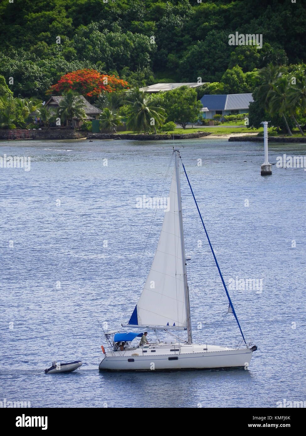 yacht sailing in / off Moorea, French Polynesia Stock Photo - Alamy