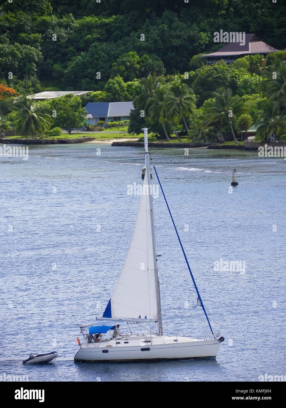 yacht sailing in / off Moorea, French Polynesia Stock Photo - Alamy