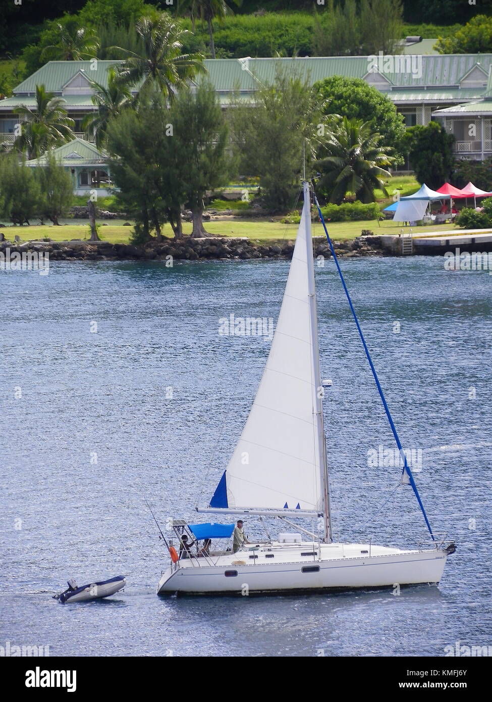 yacht sailing in / off Moorea, French Polynesia Stock Photo - Alamy