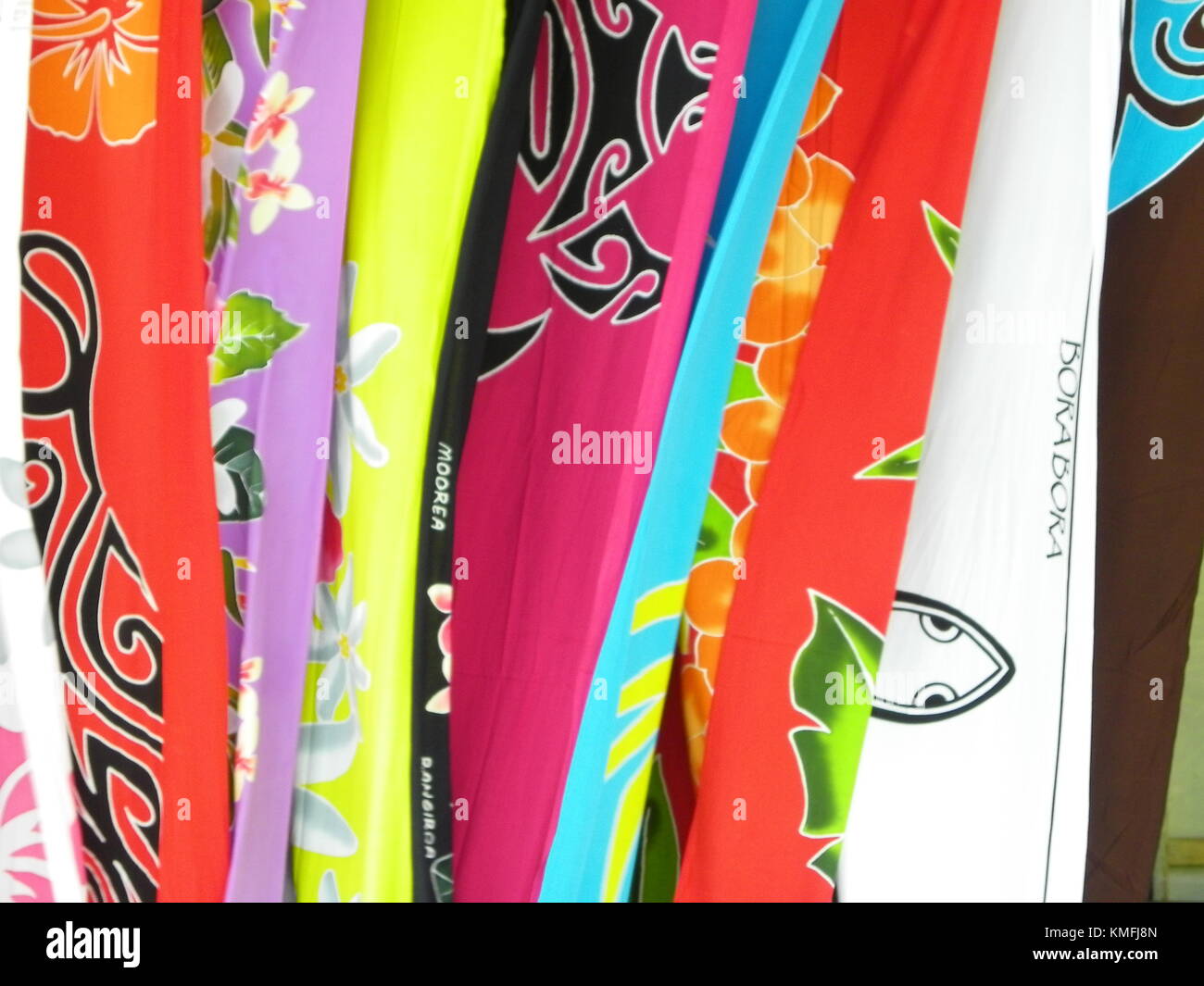Pareos / Sarongs for sale in Moorea, French Polynesia Stock Photo - Alamy