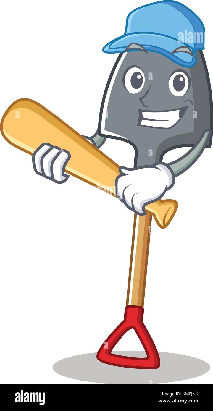 Playing baseball shovel character cartoon style Stock Vector Image ...